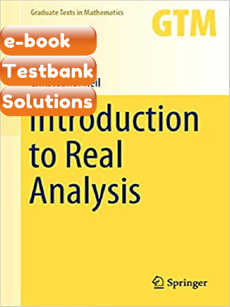 Testbank Introduction To Real Analysis 1st Ed 2019 Edition Download ...