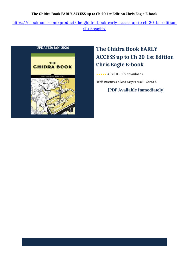 The Ghidra Book EARLY ACCESS Up To CH 20 1st Edition Chris Eagle Ebook ...