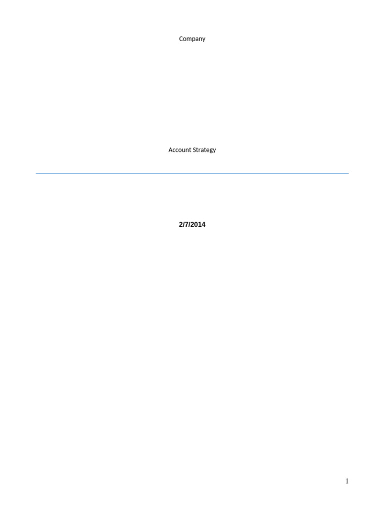 Account Strategy Template | PDF | Sales | Business