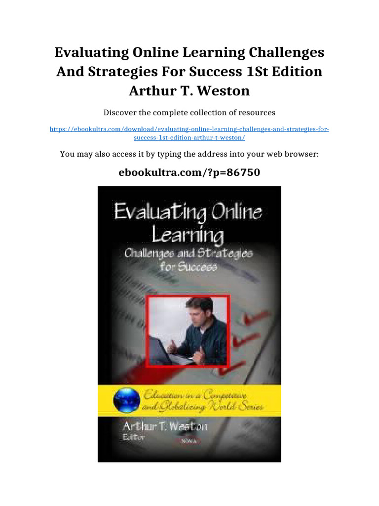 Evaluating Online Learning Challenges and Strategies for Success 1st ...