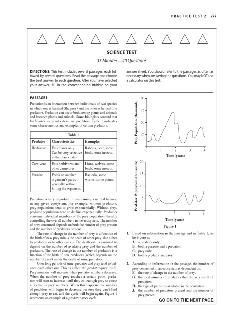 ACT Science Practice Test | PDF | Predation | Alkalinity