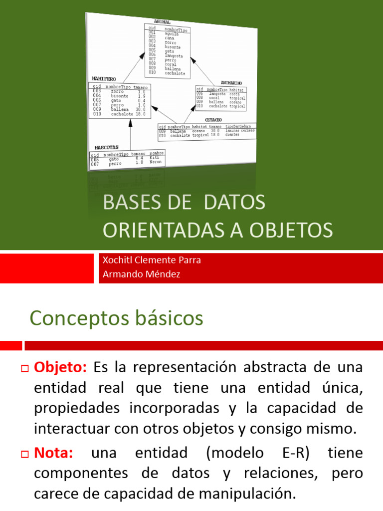 Bases Datos Orientadas Objetos | PDF | Objeto (informática) | Herencia ...