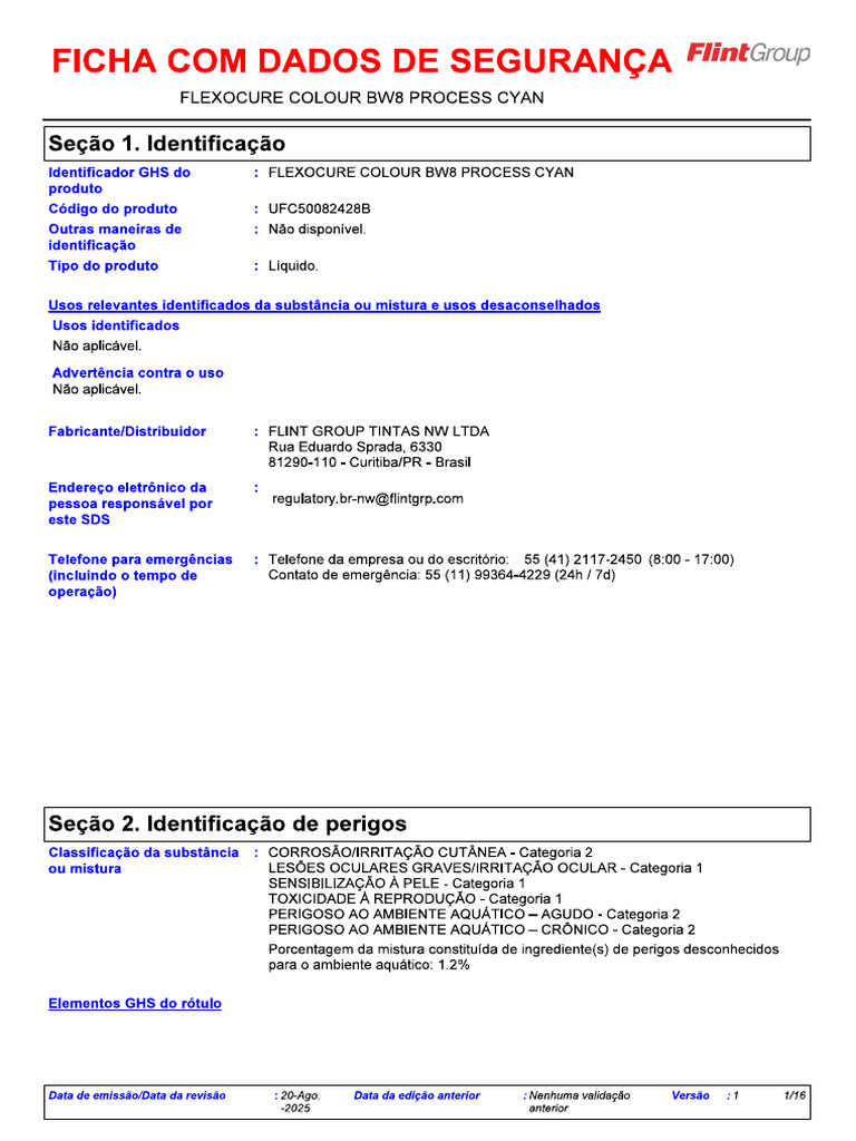 Fds - Flexocure Colour Bw8 Process Cyan | PDF