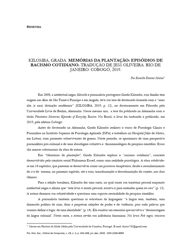 7644-Texto Do Artigo-16544-1-10-20210119 | PDF | Racismo ...
