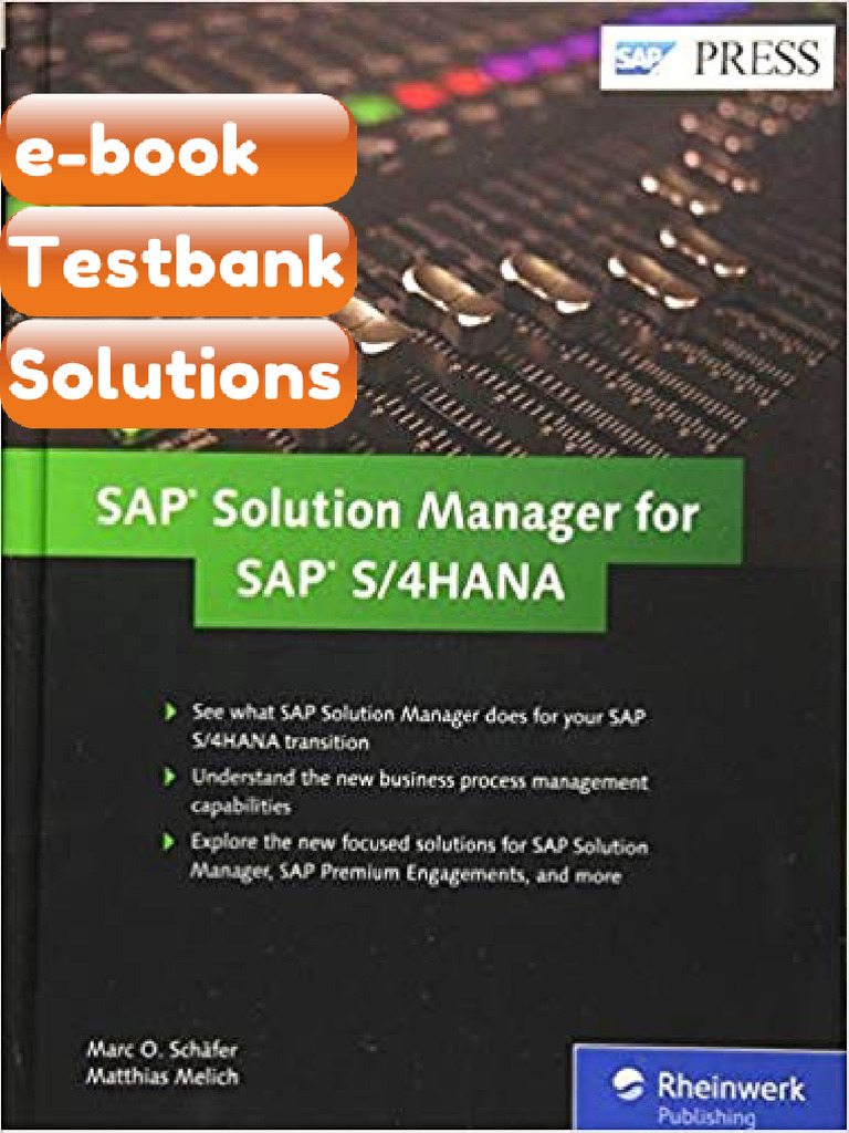 Testbank SAP Solution Manager 72 For SAP S4HANA SolMan by Marc O ...
