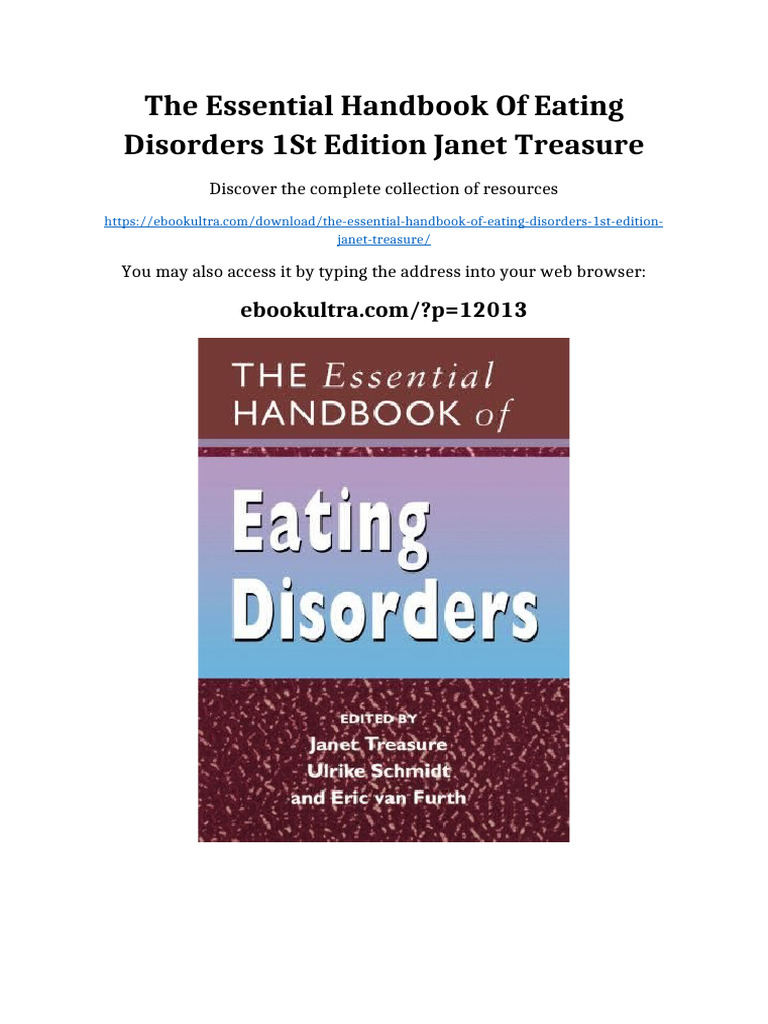 The Essential Handbook of Eating Disorders 1st Edition Janet Treasure ...