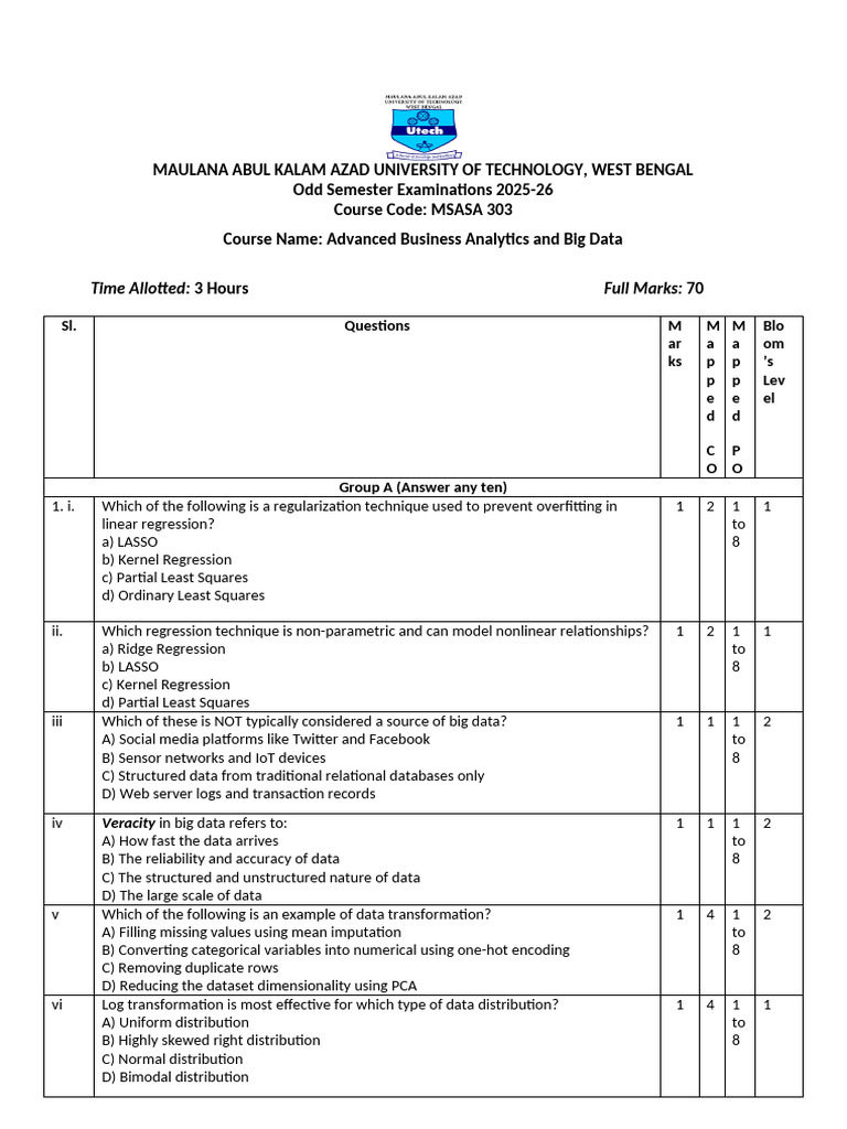 MCQ and Broad Questions | PDF | Bootstrapping (Statistics) | Cross ...