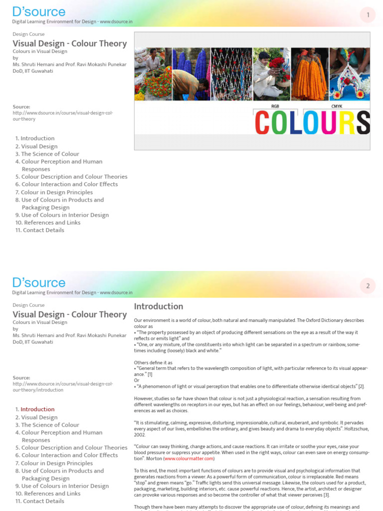 Visual Design Colour Theory Presentation Ms Shruti Hemani and Prof Ravi ...