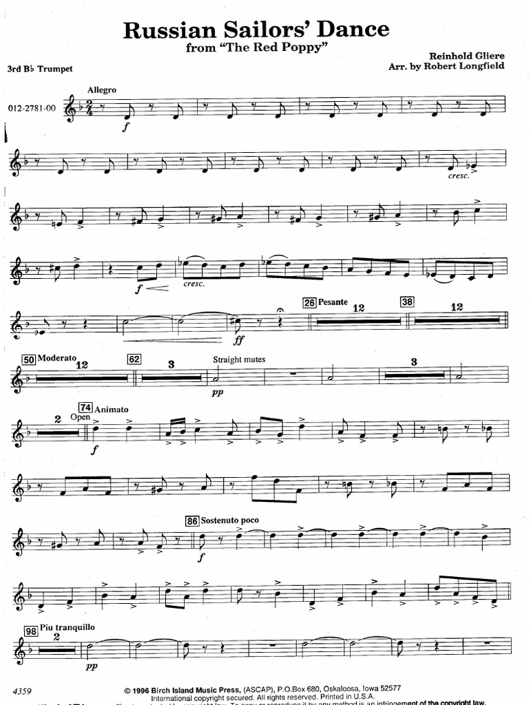 Russian Sailor Dance - Trumpet 3 | PDF