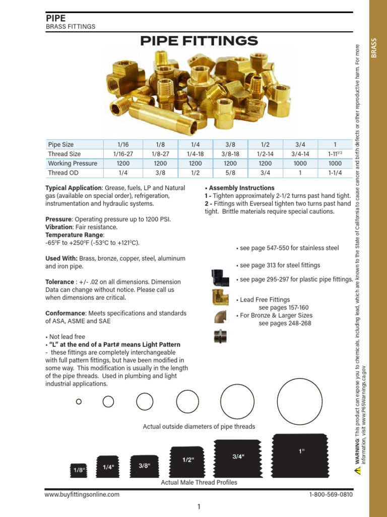 Bfo Brass Catalog Buyfittingsonline | PDF | Pipe (Fluid Conveyance ...