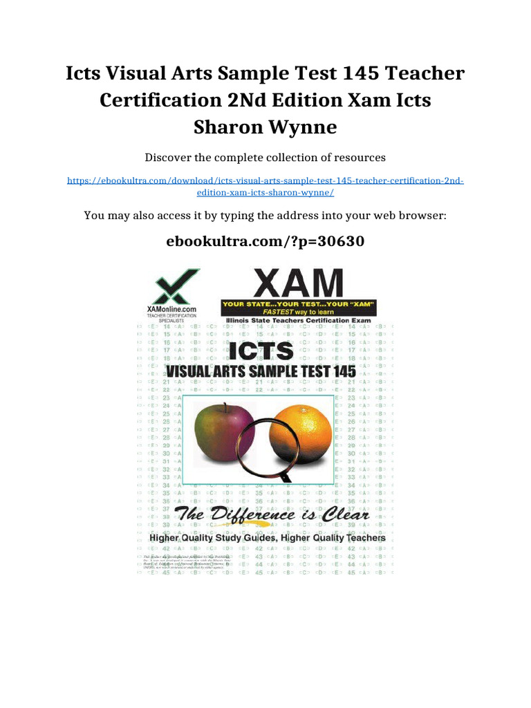 ICTS Visual Arts Sample Test 145 Teacher Certification 2nd Edition XAM ...