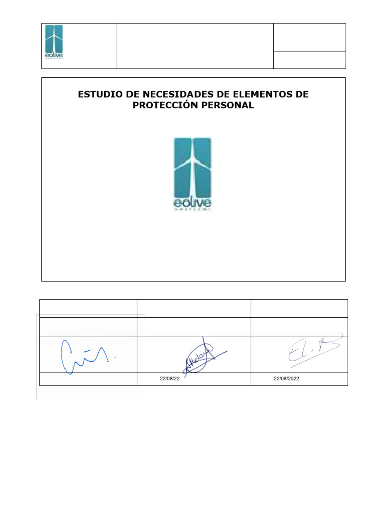 Necesidades de EPP, Estudios Reales y Certificado de Salud | PDF ...