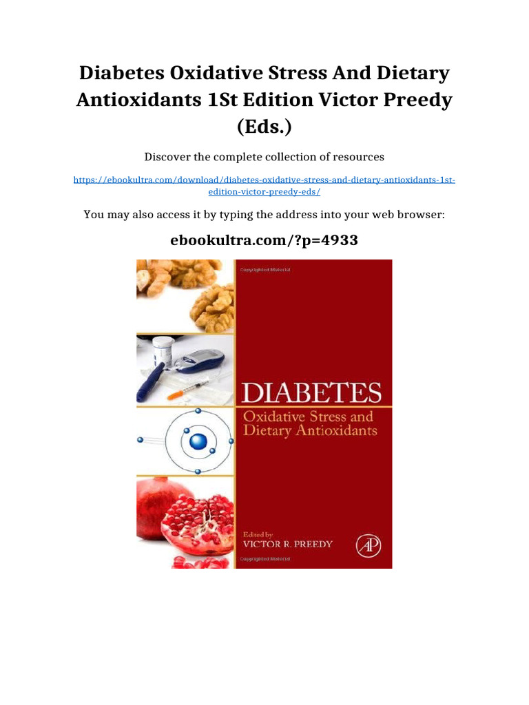 Diabetes Oxidative Stress and Dietary Antioxidants 1st Edition Victor ...