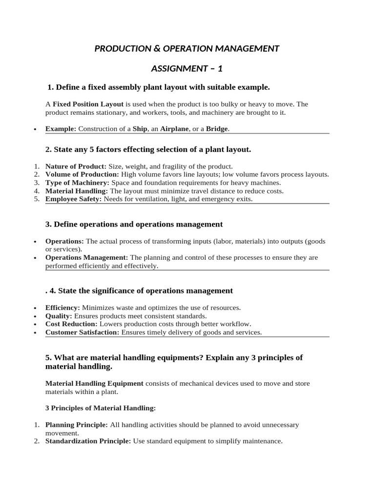 Production & Operation Management 1 | PDF | Operations Management ...