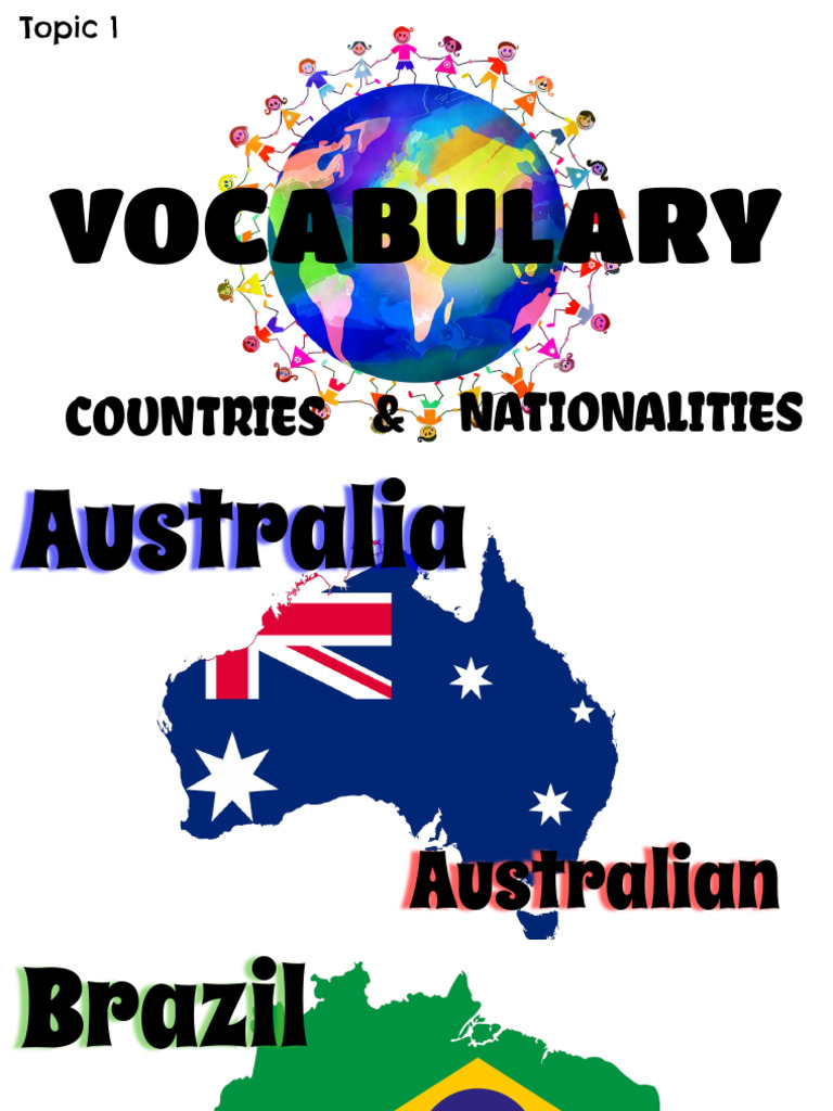 2nd Grade Topic 1 - Countries and Nationalities | PDF