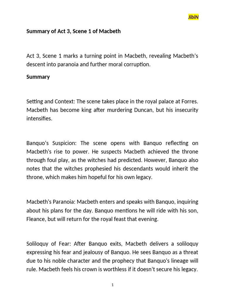 Macbeth Acts III, IV, B and C Together Is The Procedure of | PDF | Macbeth
