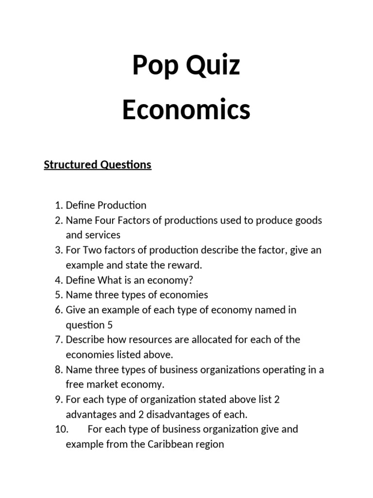Pop Quiz | PDF