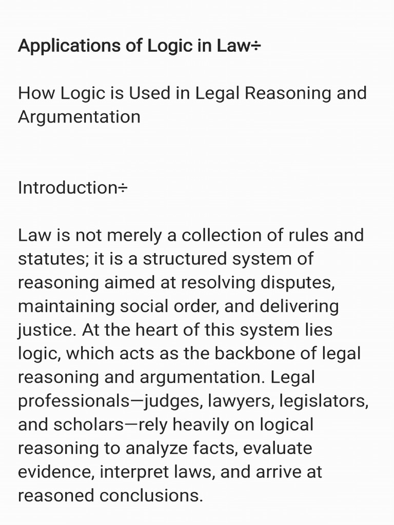 How Logic Is Use in Law | PDF