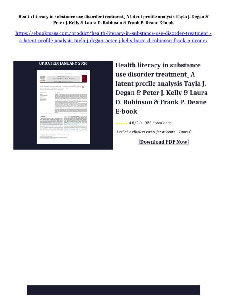 Health literacy in substance use disorder treatment_ A latent profile ...