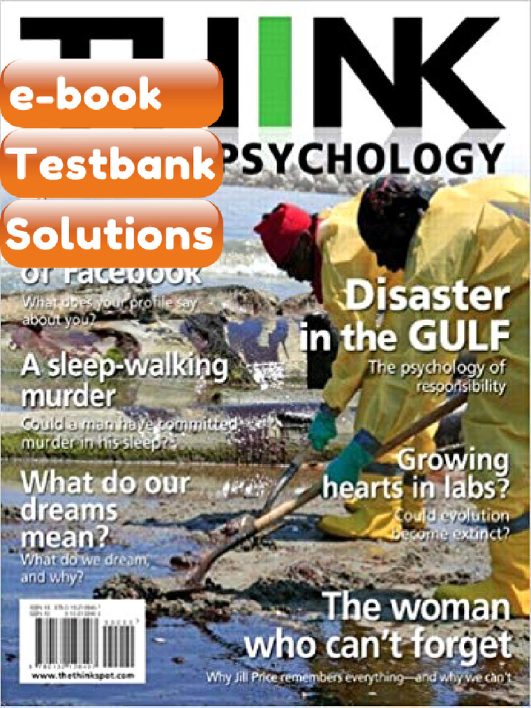Testbank THINK Psychology 2nd Edition by Abigail a Baird Download | PDF ...