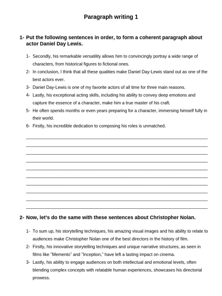Paragraph Writing Practice | PDF