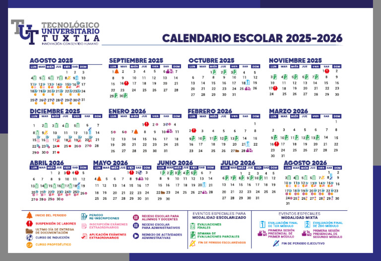 Calendario Escolar Tut 2025-2026 Nueva Imagen | PDF