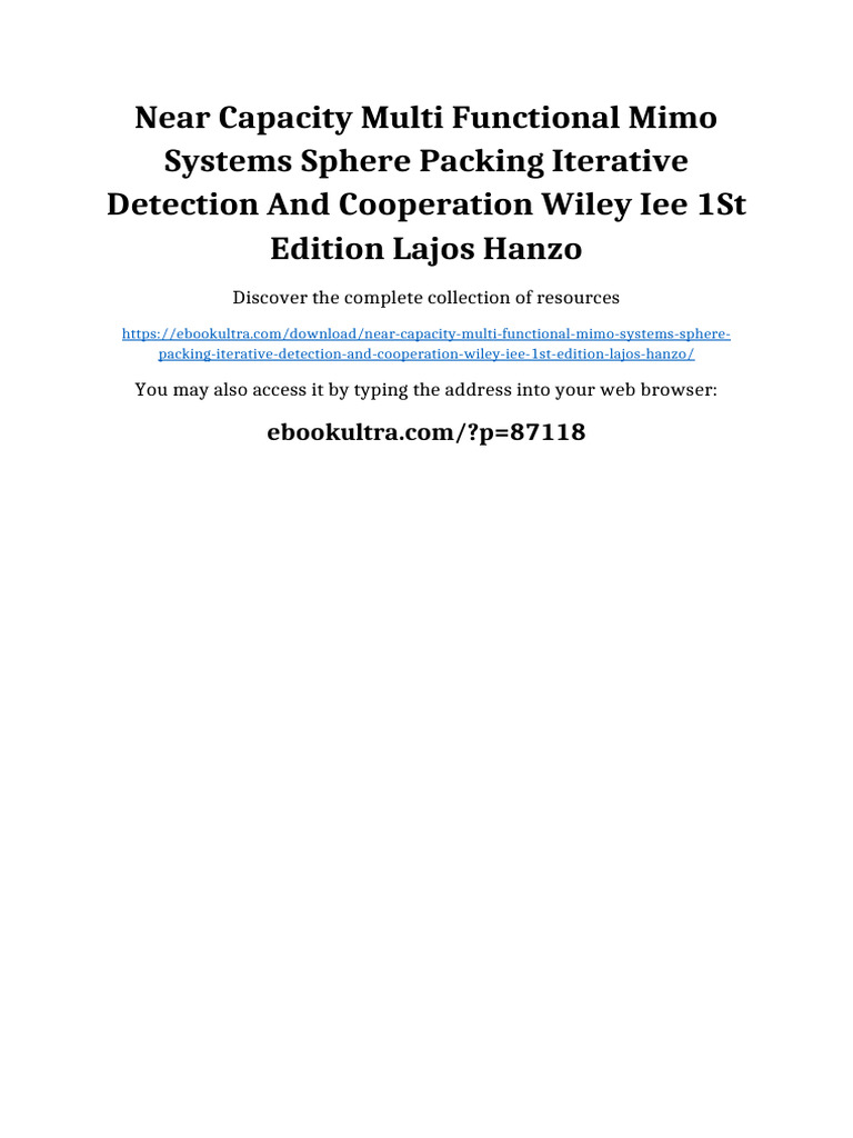 Near Capacity Multi Functional MIMO Systems Sphere Packing Iterative ...