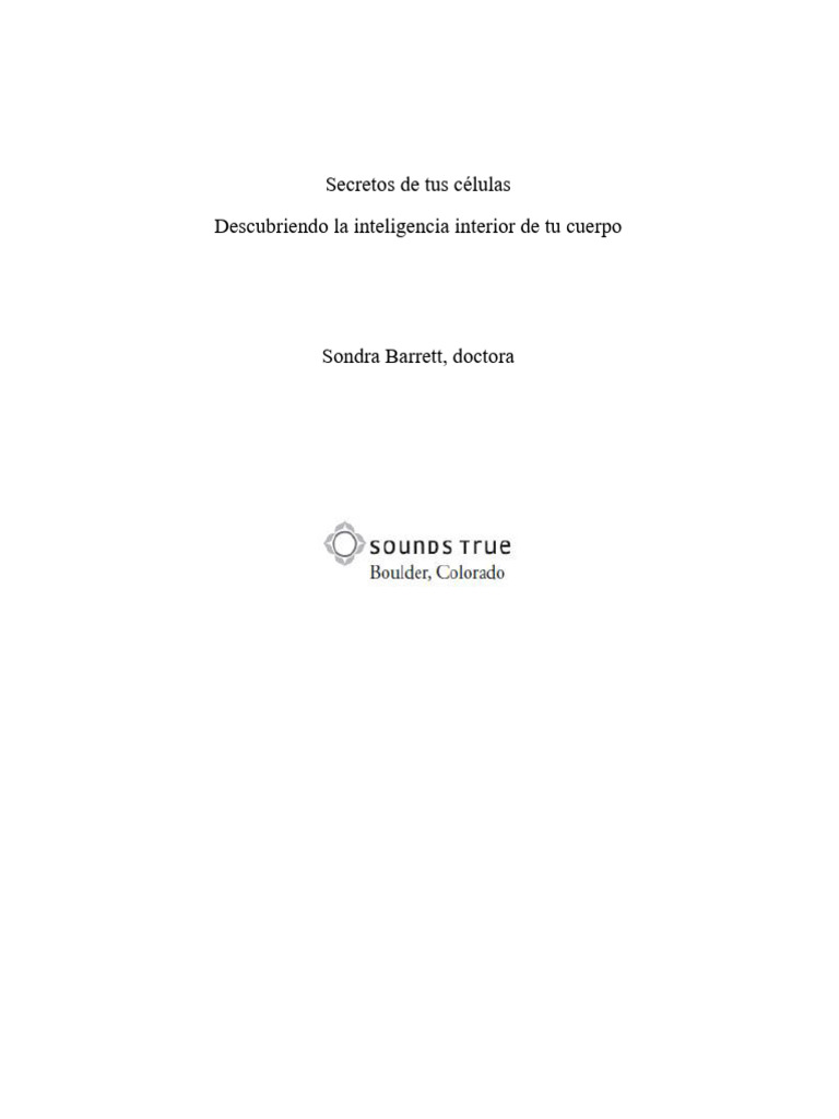 Los Secretos de Tus Celulas_ de - Doctora en Filosofia Barrett, S | PDF ...