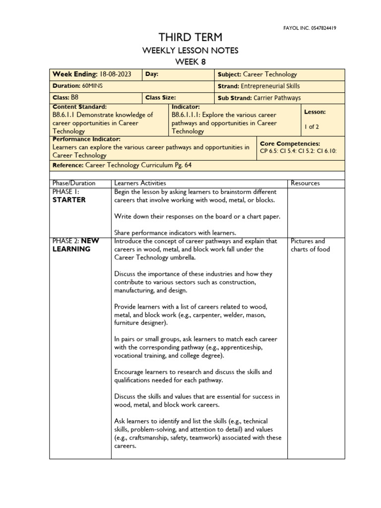 B8-CAT-PT-WK8 | PDF | Learning | Skill