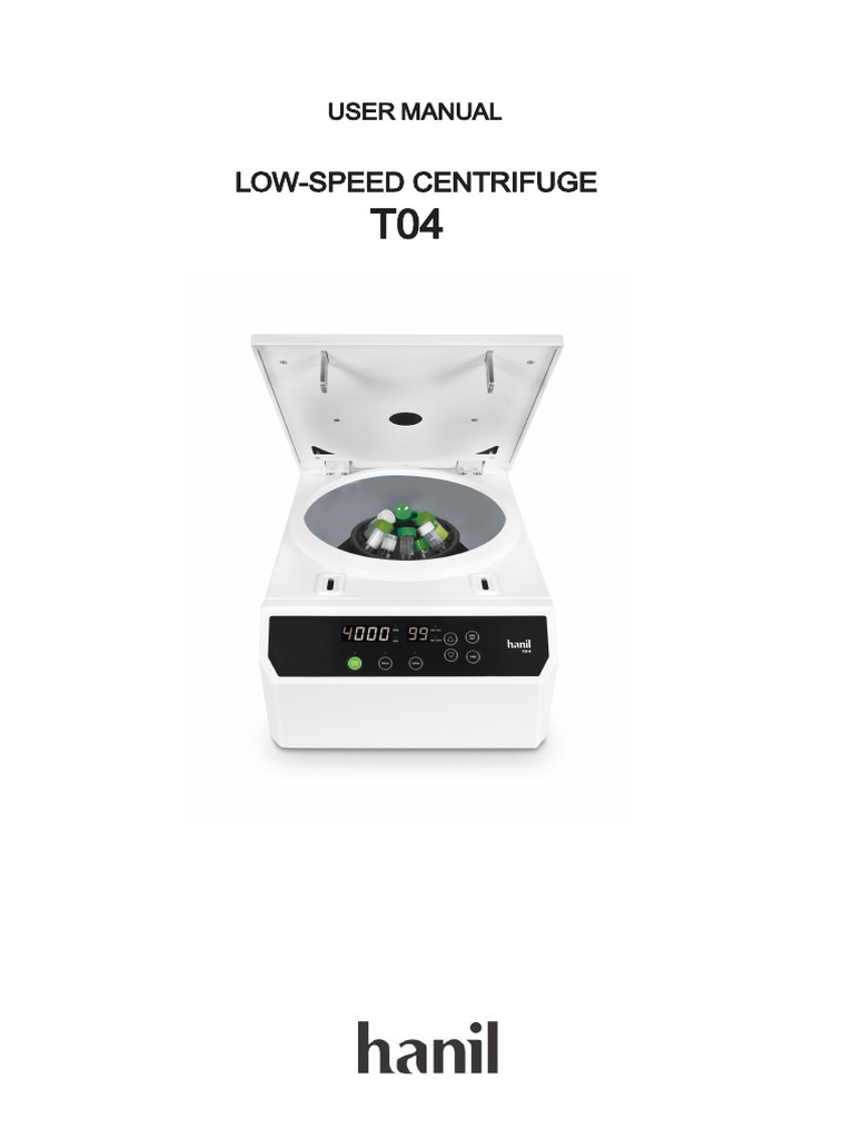 User Manual Centrifuga Hanil t04 | PDF | Centrifuge | Ac Power Plugs ...