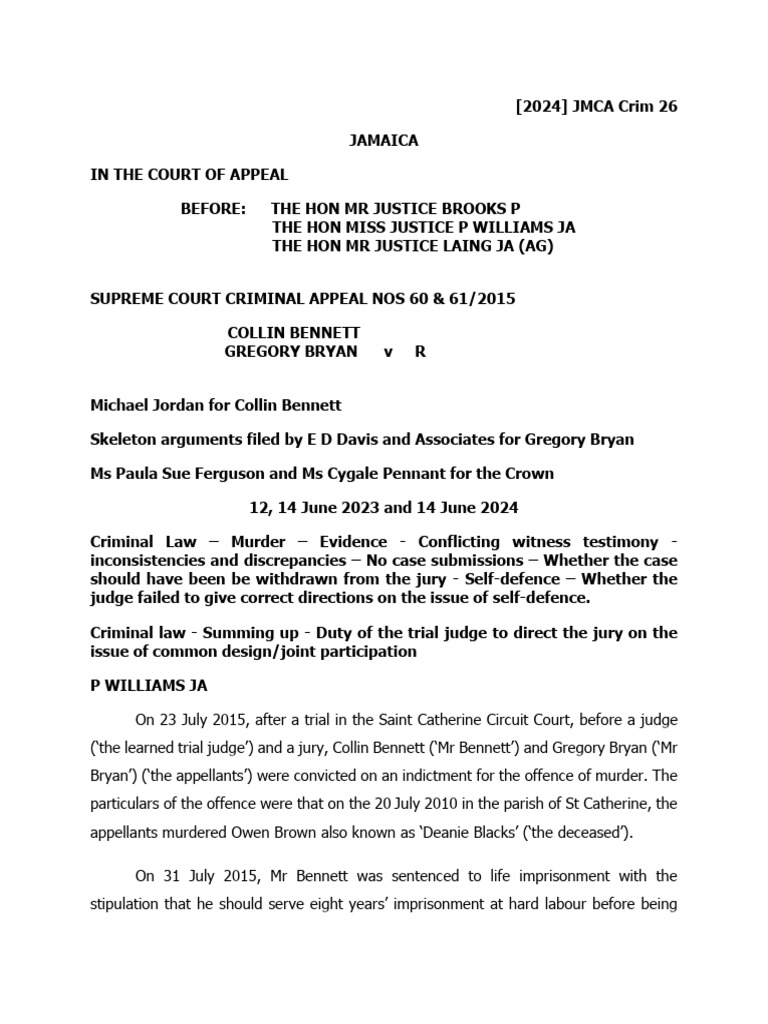 Bennett (Collin) and Anor V R | PDF | Witness | Trials