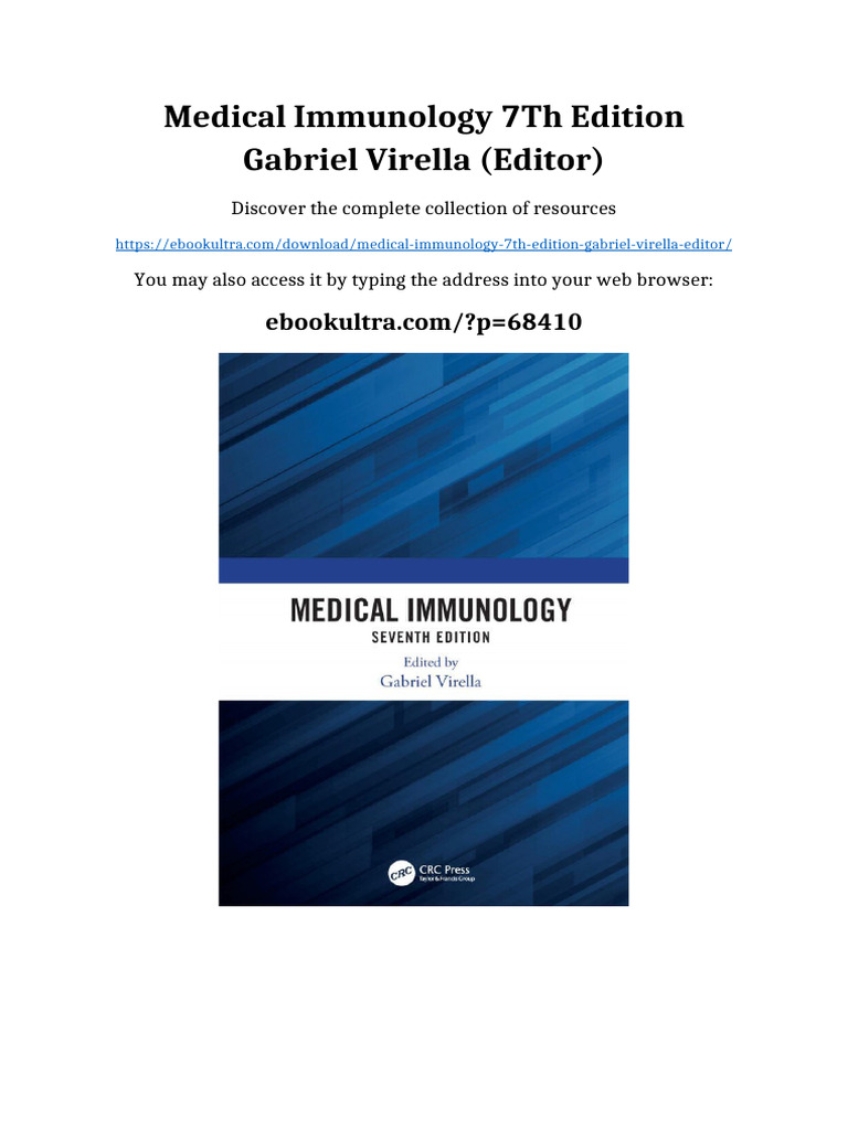 Medical Immunology 7th Edition Gabriel Virella (Editor) Updated 2025 ...
