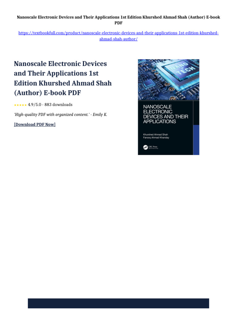 Nanoscale Electronic Devices and Their Applications 1st Edition ...