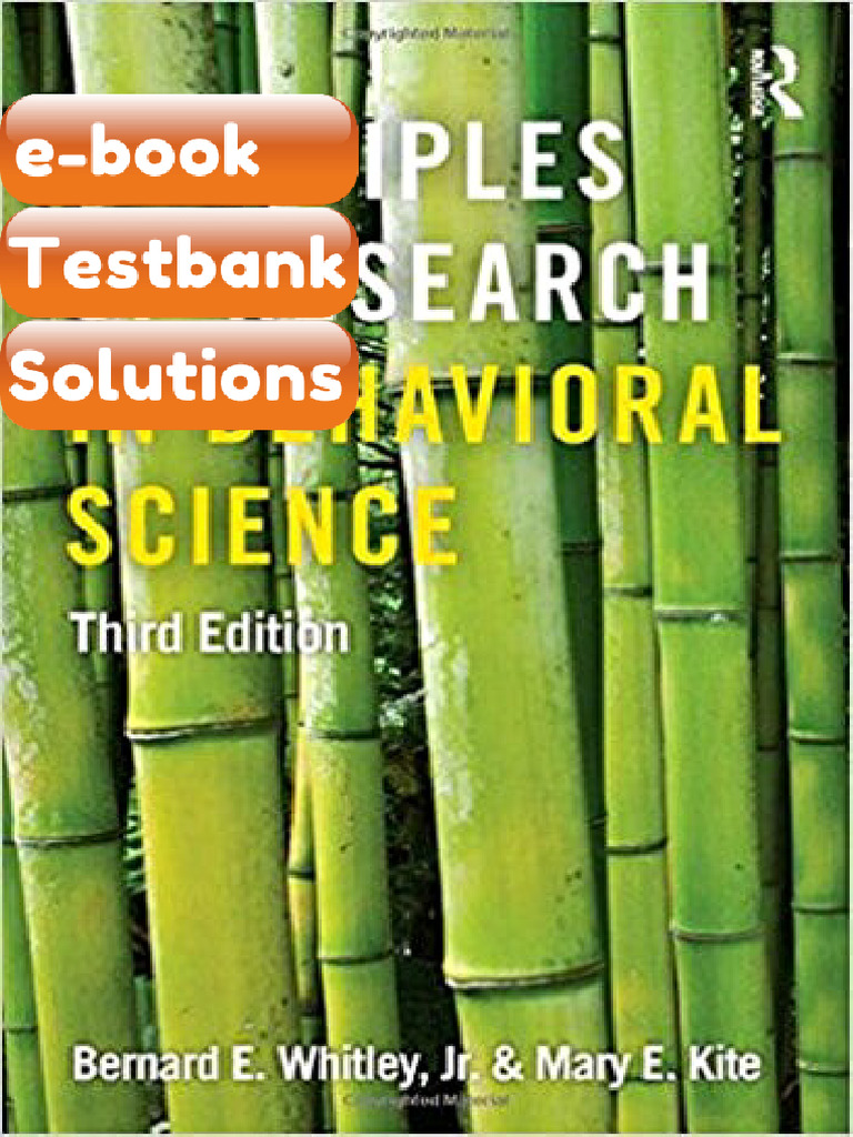 Testbank Principles of Research in Behavioral Science 3rd Whitley Jr E ...