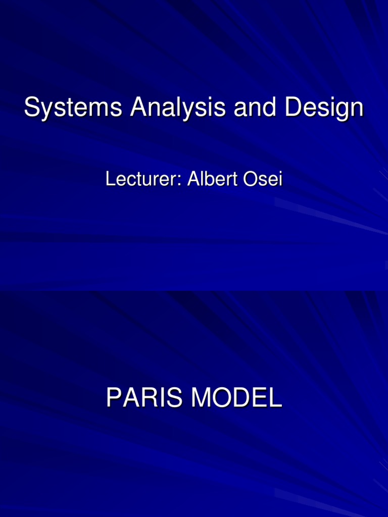 Systems Analysis and Design: Lecturer: Albert Osei | PDF | Feasibility Study | Intelligence Analysis