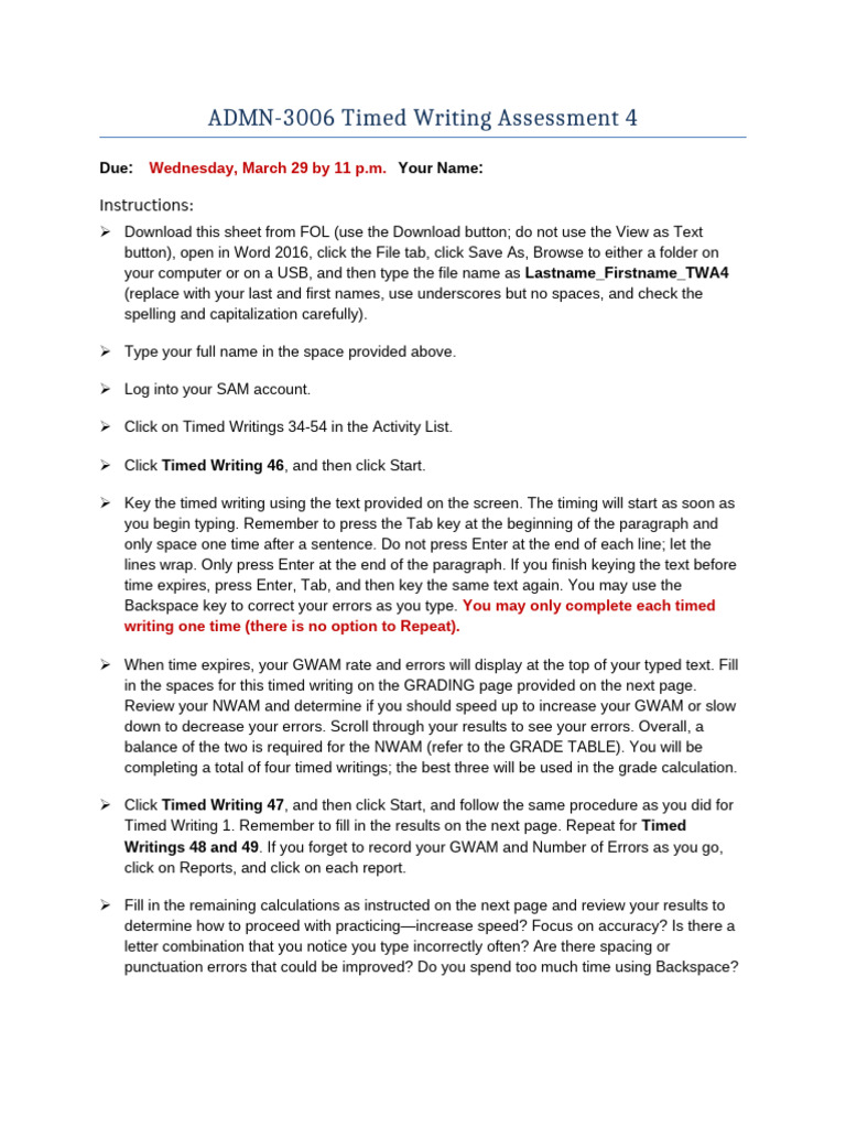 ADMN-3006 Timed Writing Assessment 4 | PDF | Computing