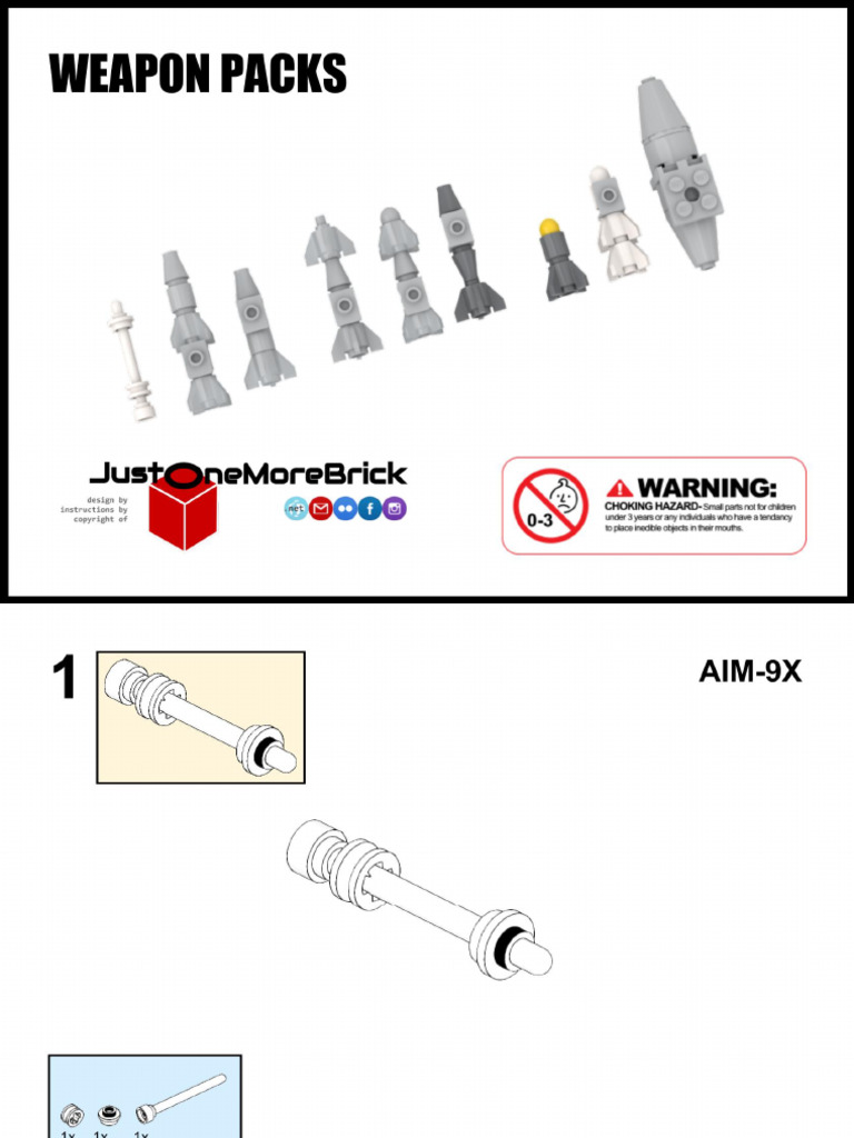 MOC 36907 JustOneMoreBrick JOMB Midscale Weapon Packs | PDF