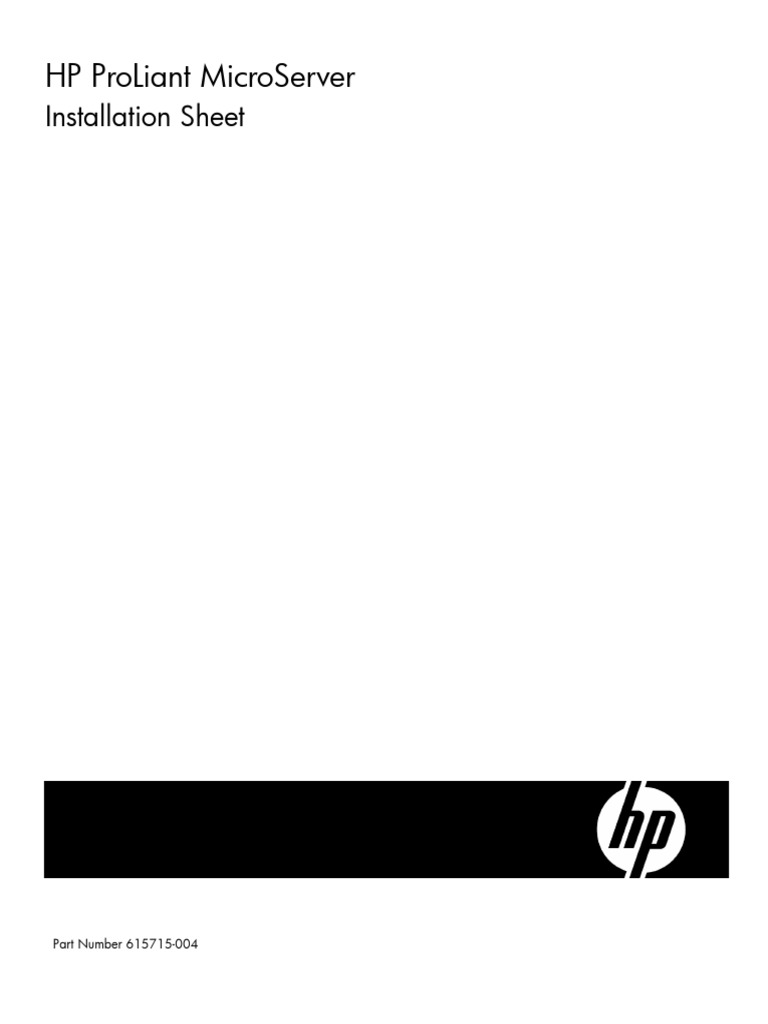 HPE_c02479652_HP ProLiant MicroServer Installation Sheet (2) | PDF ...