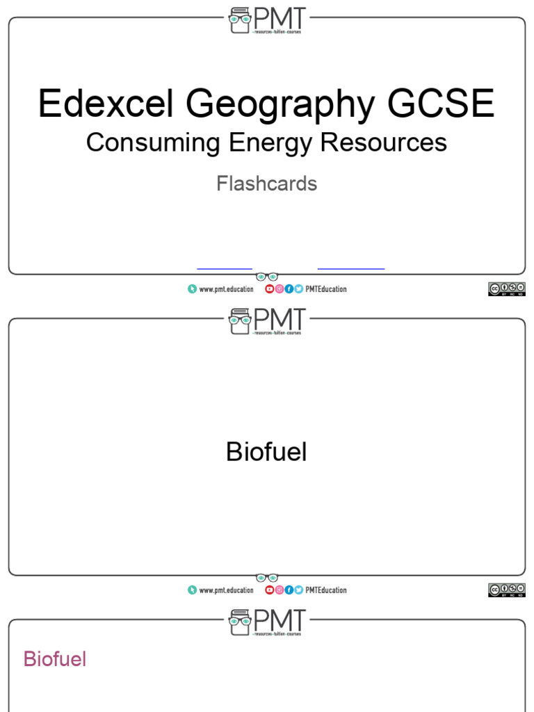 Flashcards - Consuming Energy Resources - Edexcel Geography GCSE | PDF ...