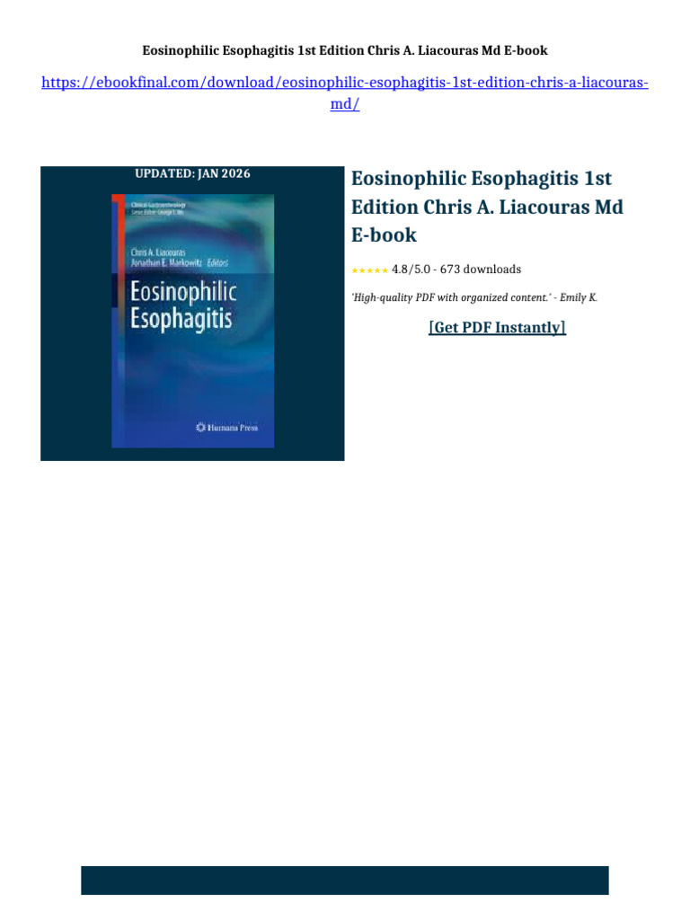 Eosinophilic Esophagitis 1st Edition Chris A. Liacouras Md ebook full ...