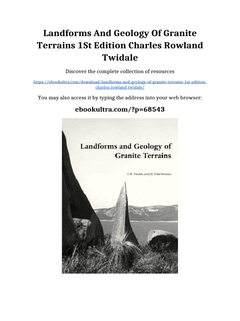 Landforms and Geology of Granite Terrains 1st Edition Charles Rowland ...