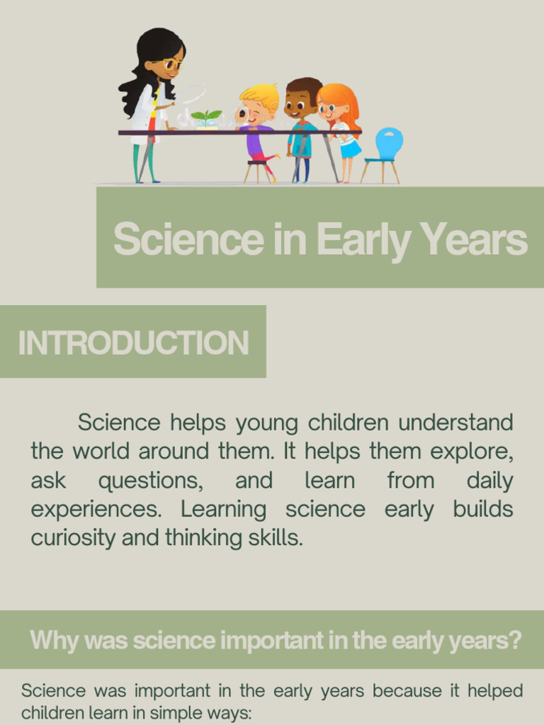 Science in Early Years | PDF | Science | Learning