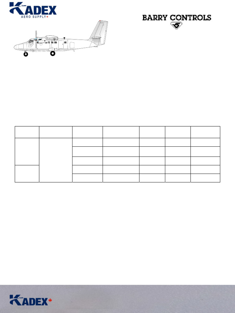 Barry Engine Mounts Twin Otter 7350721 7 Application Sheet PDF | PDF ...