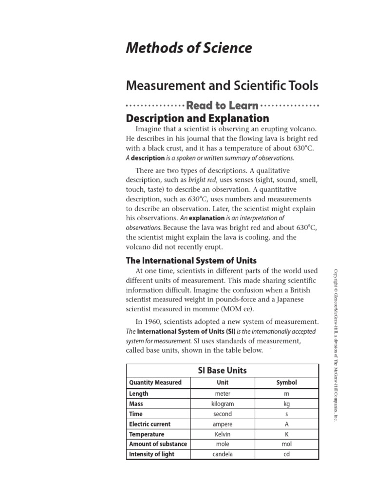 Lesson 2 NOS - Measurements and Scientific Tools | PDF | Significant ...