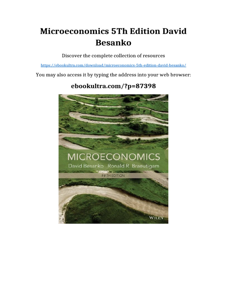 Microeconomics 5th Edition David Besanko Full Chapters Instanly | PDF ...