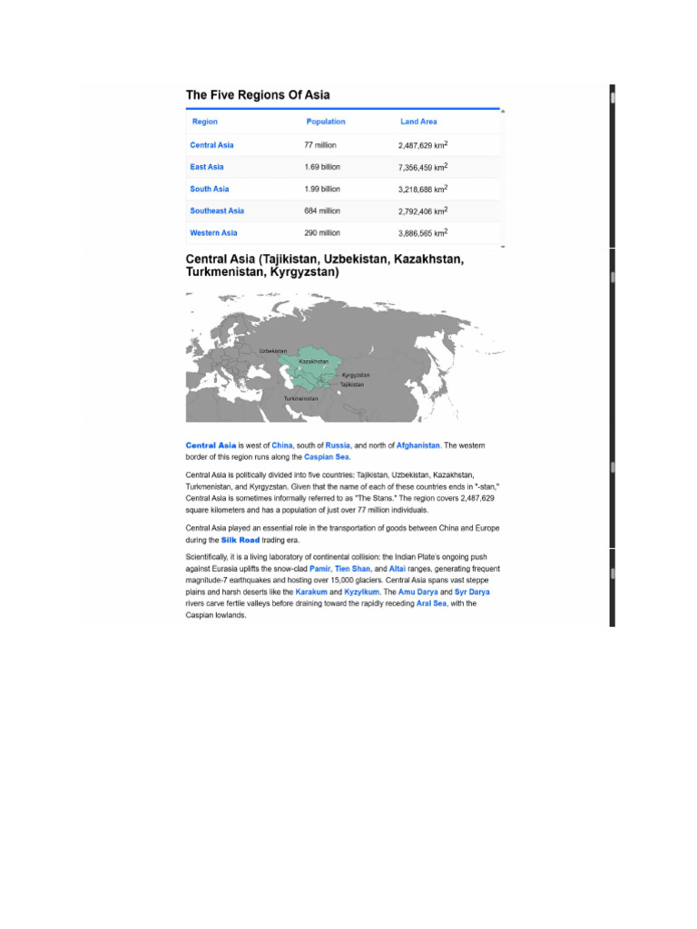 Regions of Asia | PDF