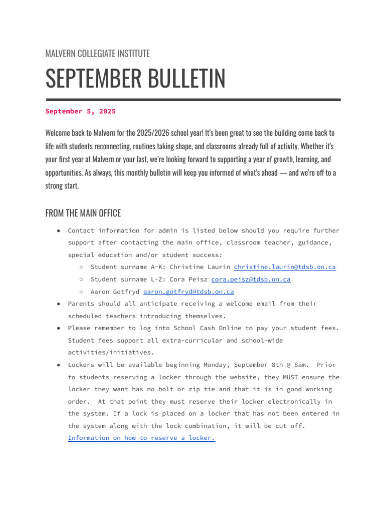 September Bulletin 2025 | PDF