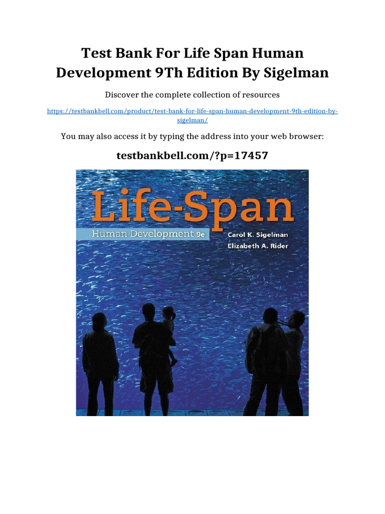 Test Bank for Life Span Human Development 9th Edition by Sigelman full ...