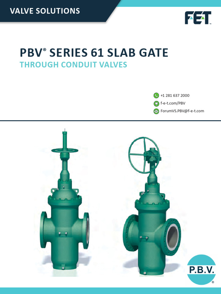 PBV Slab Gate Valves Brochure 08.24 | PDF | Valve | Pipe (Fluid Conveyance)