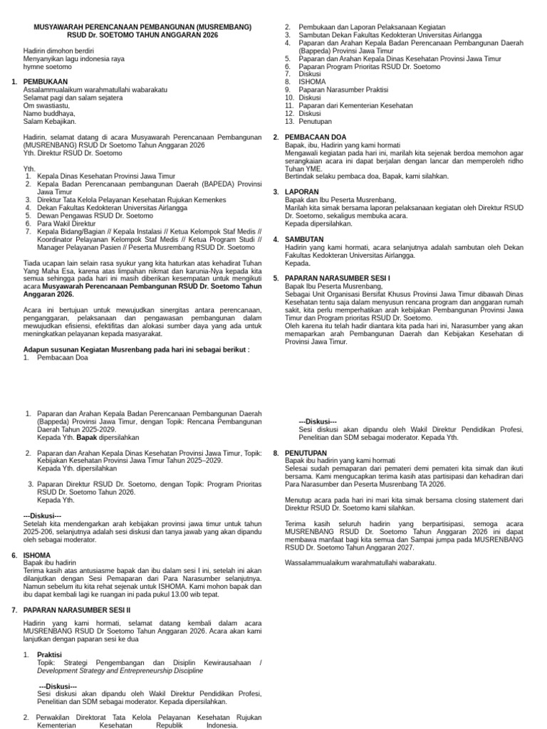 Template MC Musrenbang | PDF